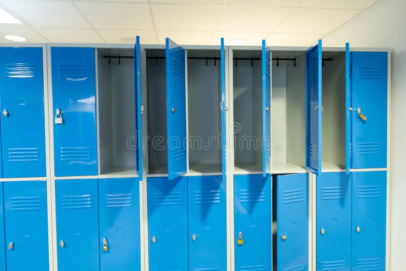 Open Lockers in the Room stock photo. Image of lock - 222897538