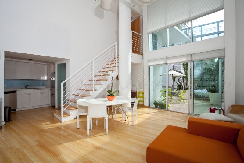 Open loft apartment stock image. Image of open, apartment - 28083009