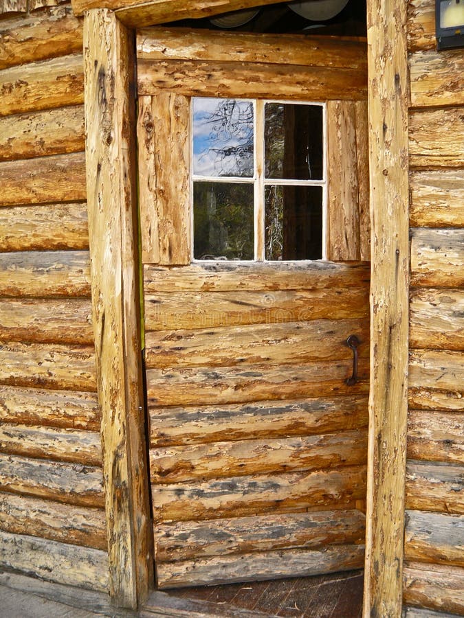 Open Log Door stock photo. Image of buildings, cabin - 16060030