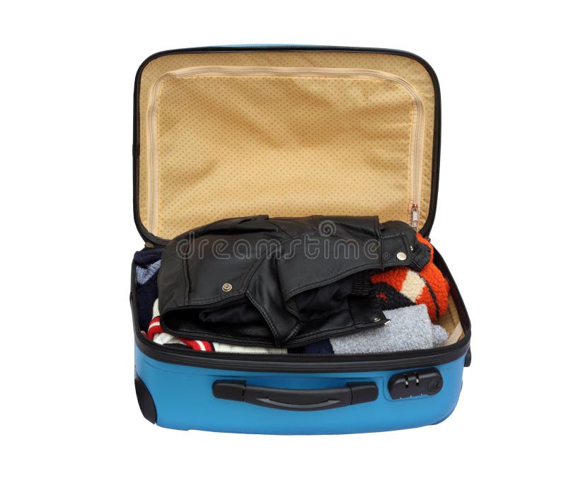 Open Luggage with Clothing stock photo. Image of close - 56975376