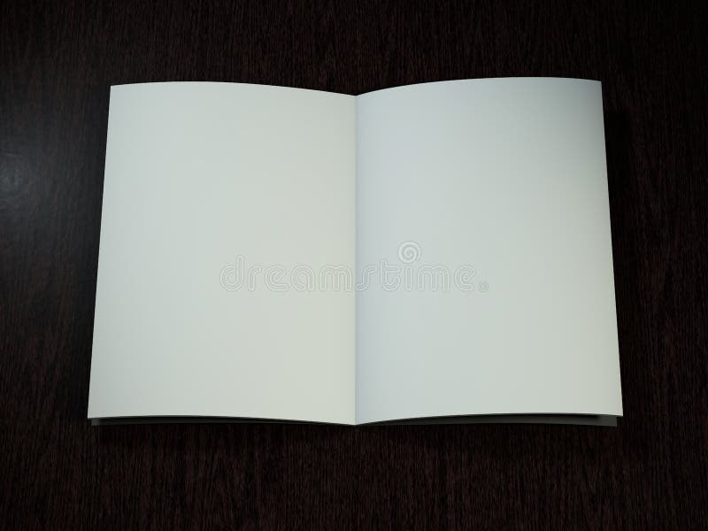 Open Magazine with Blank Pages. 3D Rendering. Stock Illustration ...