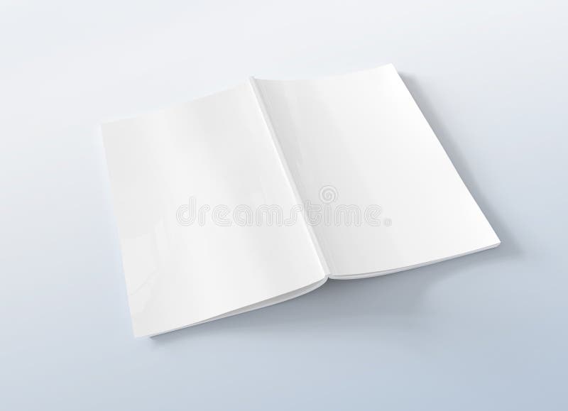Open Magazine Cover Mockup Isolated on Grey Background 3d Rendering ...