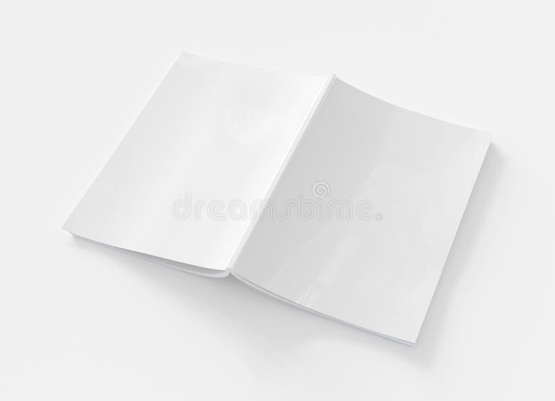 Open Magazine Cover Mockup Isolated on White Background 3d Rendering ...