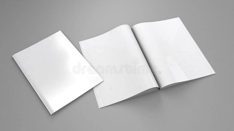 Open Magazine Mockup. Blank Magazine Template for Copy Space. Empty ...