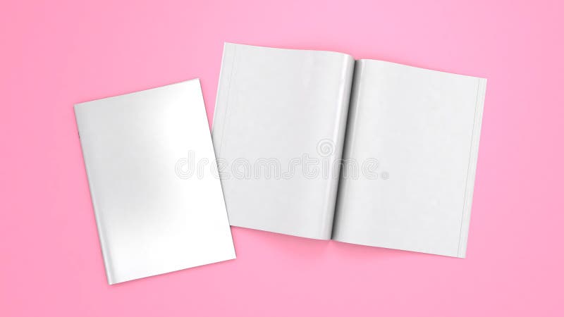 Open Magazine Mockup. Blank Magazine Template for Copy Space. Empty ...