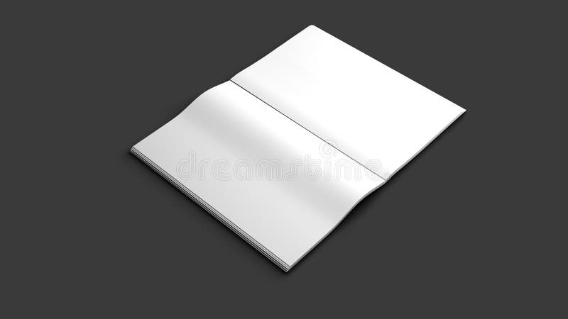 3d Rendered, Open Magazine Mockup Side View Stock Illustration ...