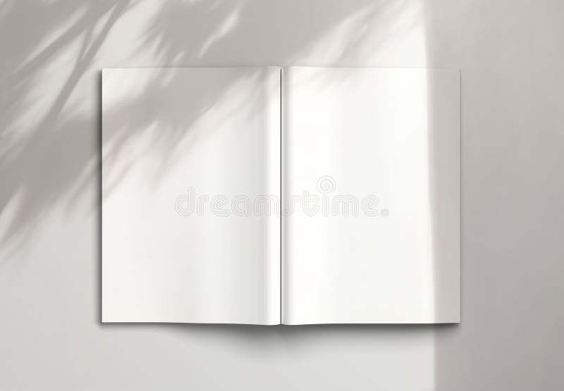 Open Magazine Mockup on White Background with Soft Shadows. 3D ...