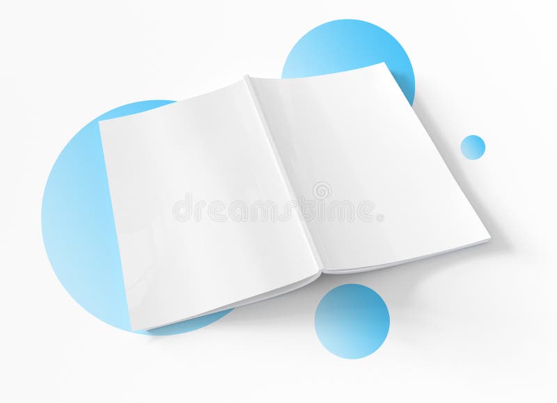 Open Magazine Cover Mockup Isolated on White Background 3d Rendering ...