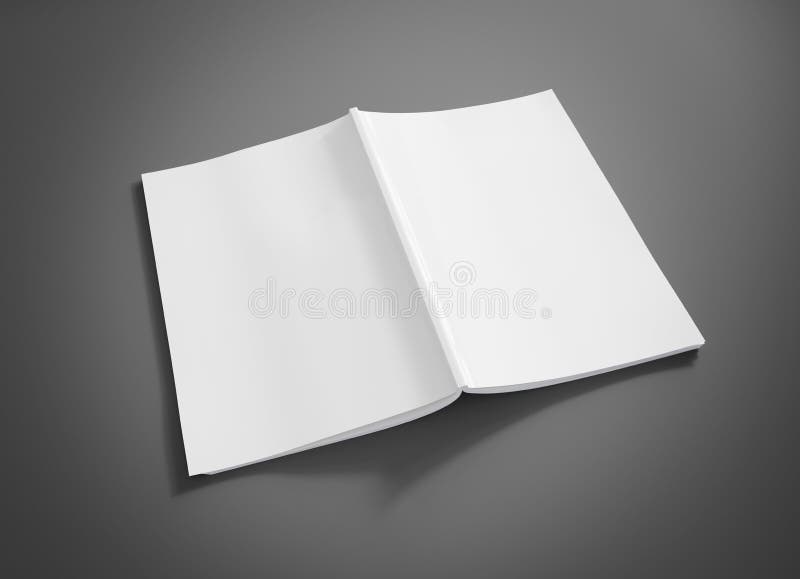 Open Magazine Soft Cover Mockup Isolated on Grey Background 3d ...