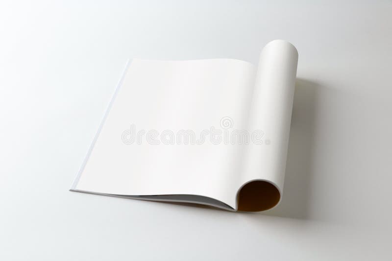 Open Magazine on White Background. Mockup for Design Stock Image ...
