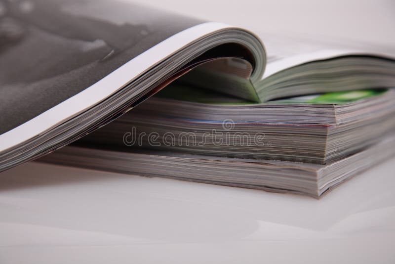 Open magazines stock image. Image of horizontal, article - 39850629