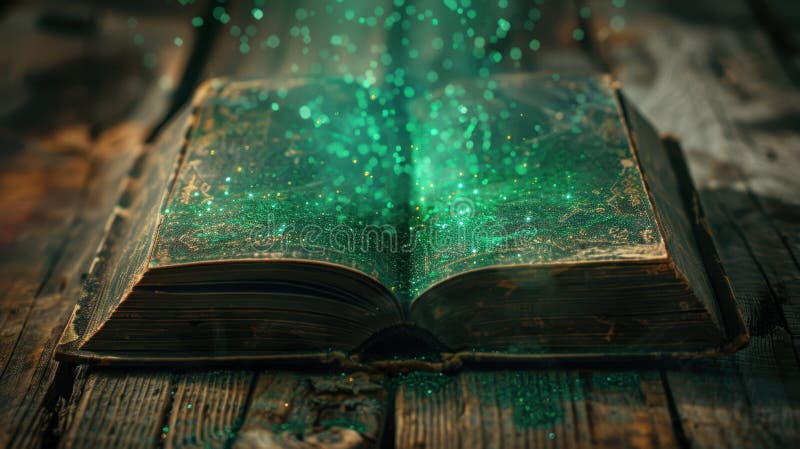 The Open Magic Book.AI Generated Image Stock Photo - Image of antique ...