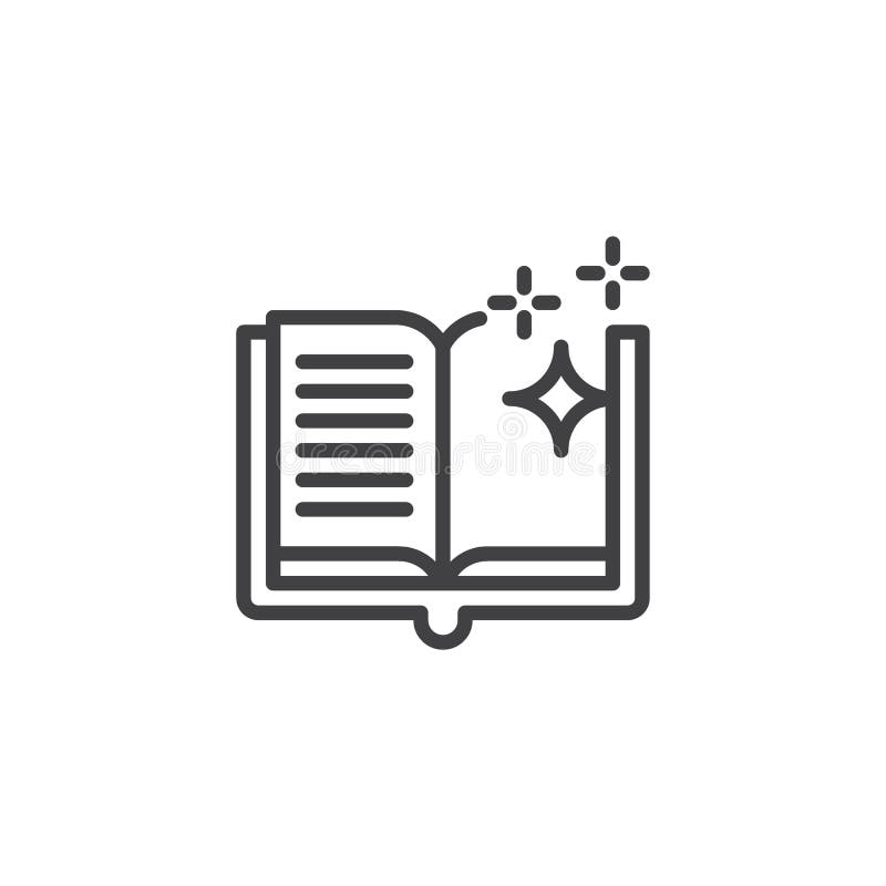 Magic Book Line Stock Illustrations – 19,745 Magic Book Line Stock ...