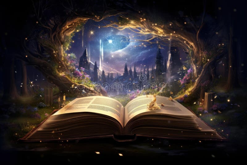 Open Magic Book. Generate Ai Stock Image - Image of literature ...