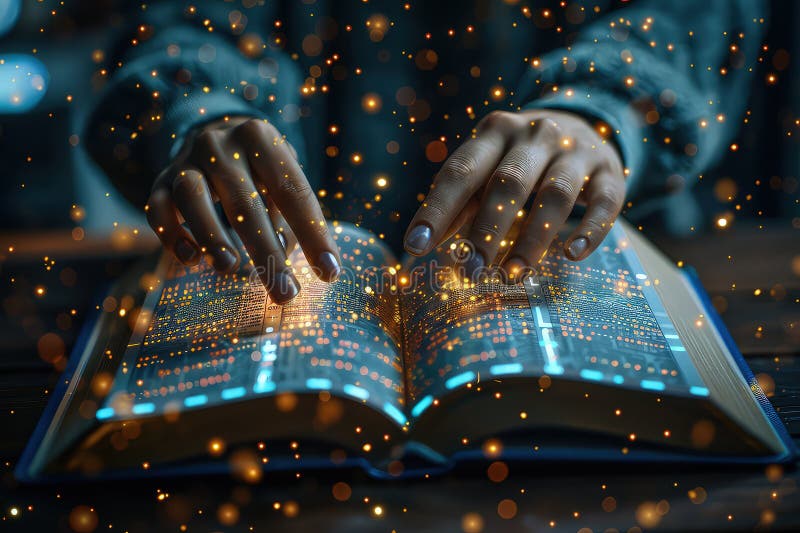 Open Magic Book with Glowing Pages. Stock Image - Image of shine, glow ...