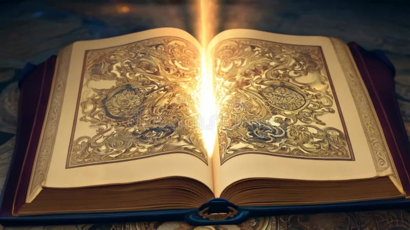 Magic Book of Fairy Tales and Mystic Stories. with Glowing Light Rays ...