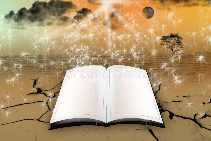 Old Open Magic Book With Blank Pages Stock Vector - Illustration of ...