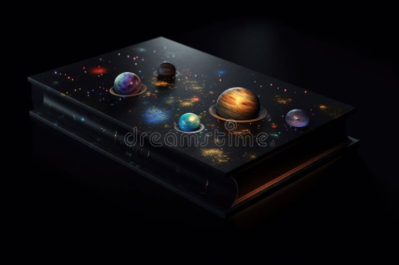 Open Magic Book with Planets and Galaxies Levitation Stock Illustration ...