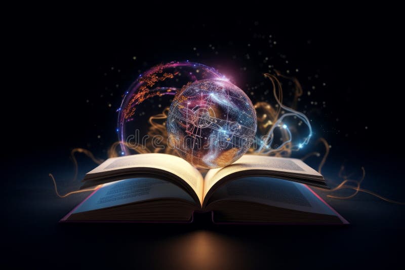 Open Magic Book World. Generate Ai Stock Illustration - Illustration of ...