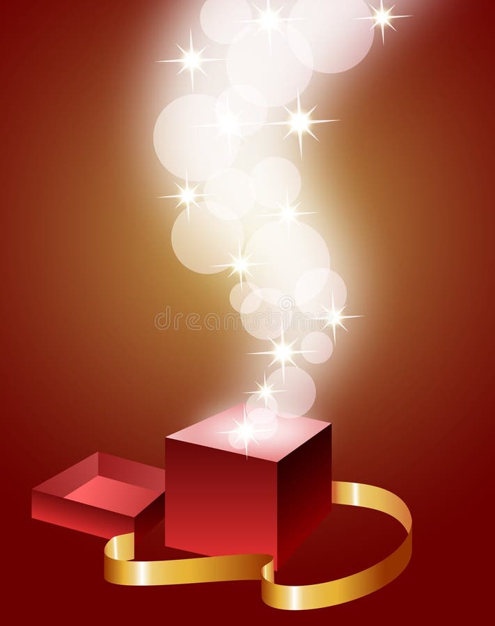 Open magic gift box stock vector. Illustration of gift - 26674827