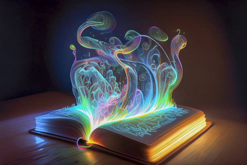 Open Magical Book with Fantasy Landscape Over Pages. Created with ... Open Magical Book with Fantasy Landscape Over Pages. Created with ...
