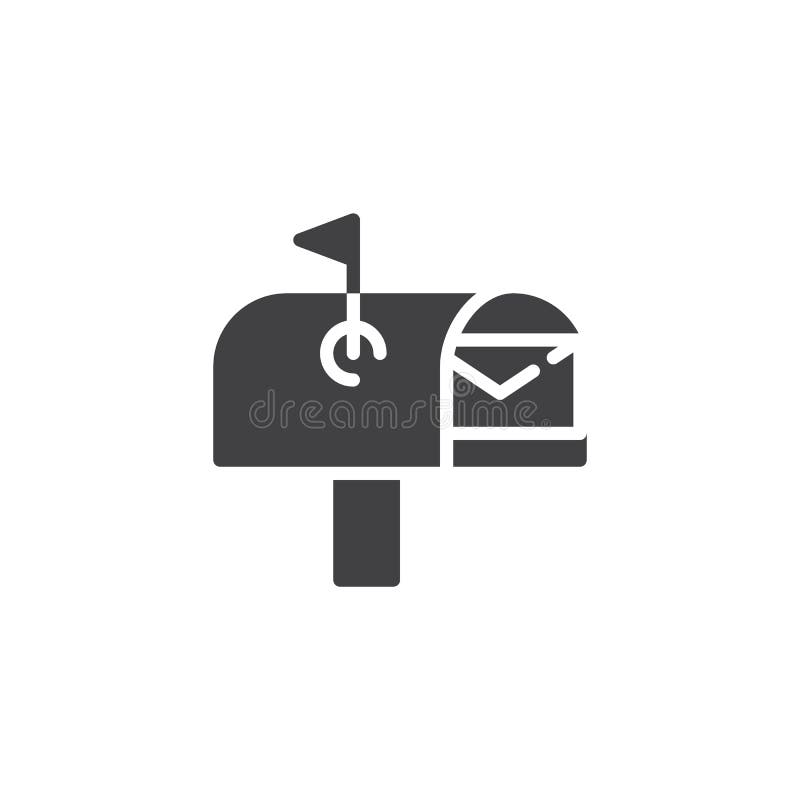 Open Mail Box with Envelope Line Icon Stock Vector - Illustration of ...