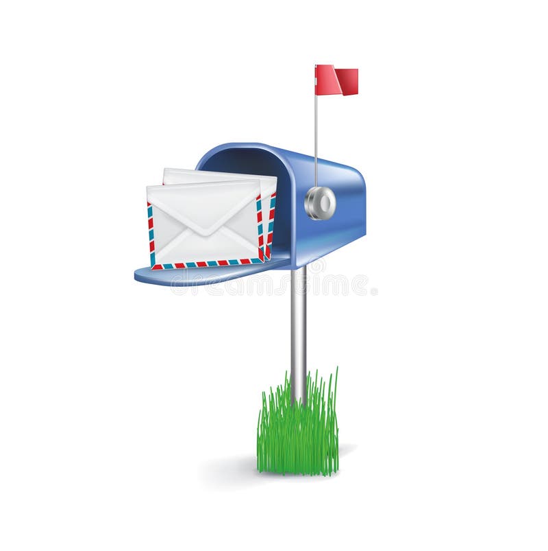 Open Mail Box on Grass with Letters Stock Vector - Illustration of ...