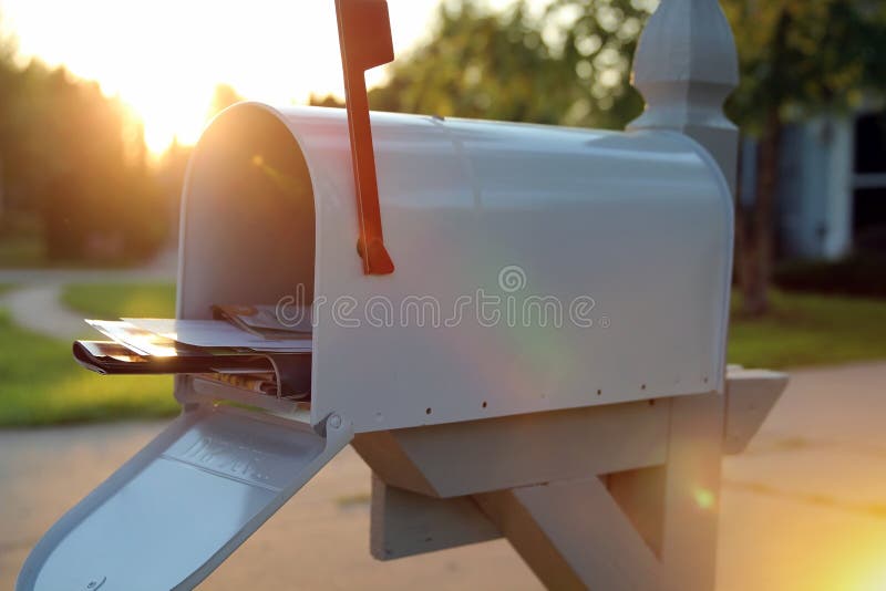 Open Mail Box with a Pile of Letters and Newspapers Stock Photo - Image ...