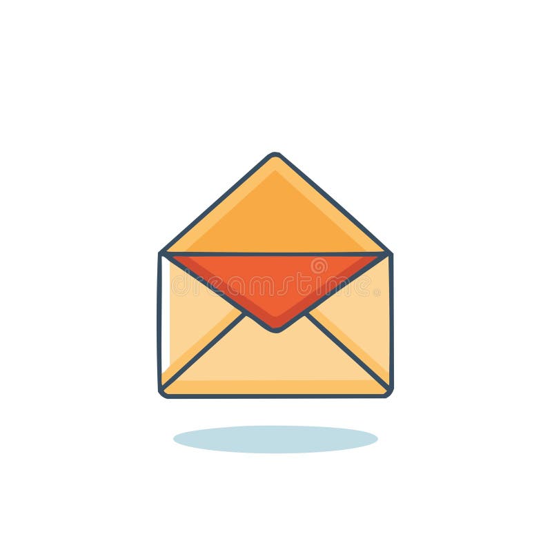 Open Mail Envelope Flat Design Illustration for Communication Icon ...