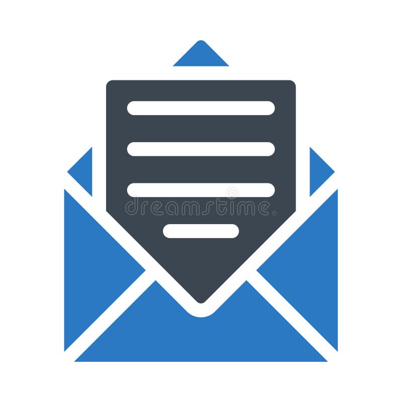 Open Mail Glyph Color Flat Vector Icon Stock Vector - Illustration of ...