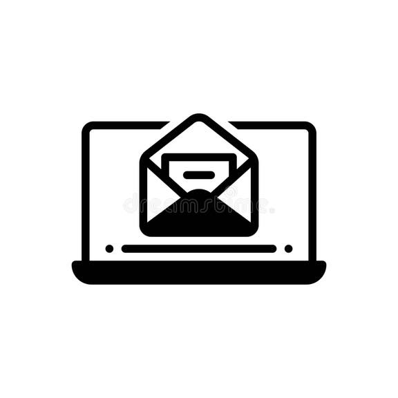 Black Solid Icon for Open Mail, Mail and Webmail Stock Vector ...