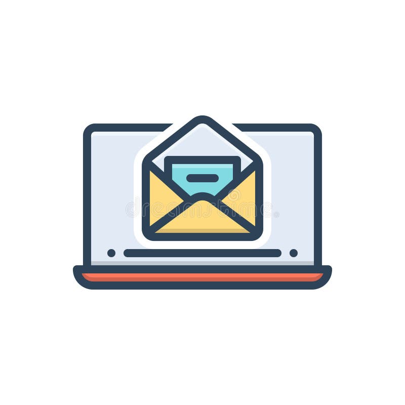 Color Illustration Icon for Open Mail, Mail and Send Stock Illustration ...