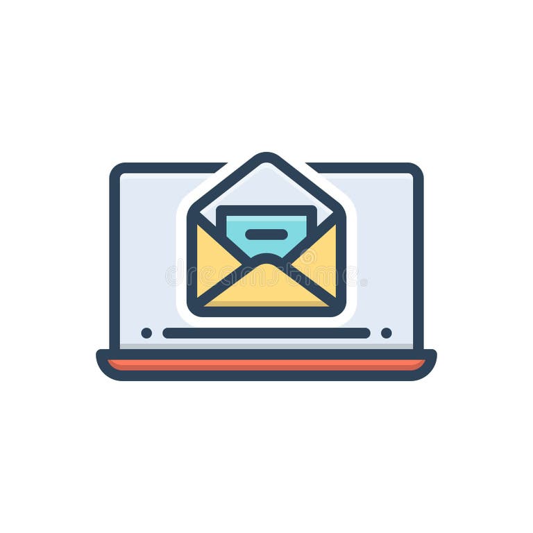 Color Illustration Icon for Open Mail, Mail and Send Stock Illustration ...