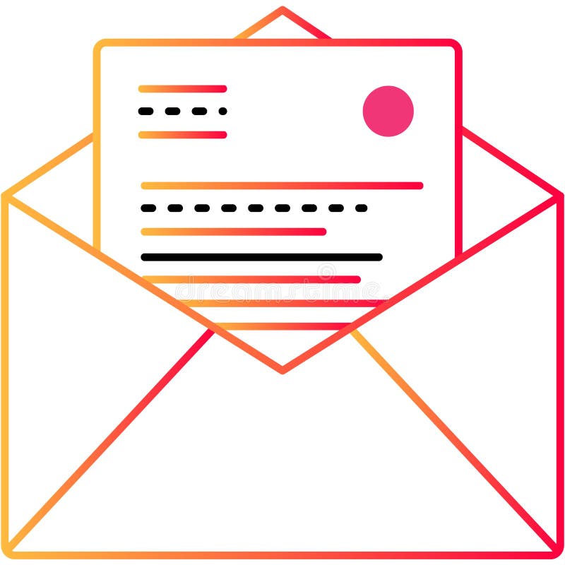 Open Mail Outline Icon Vector Email Letter Stock Illustration ...