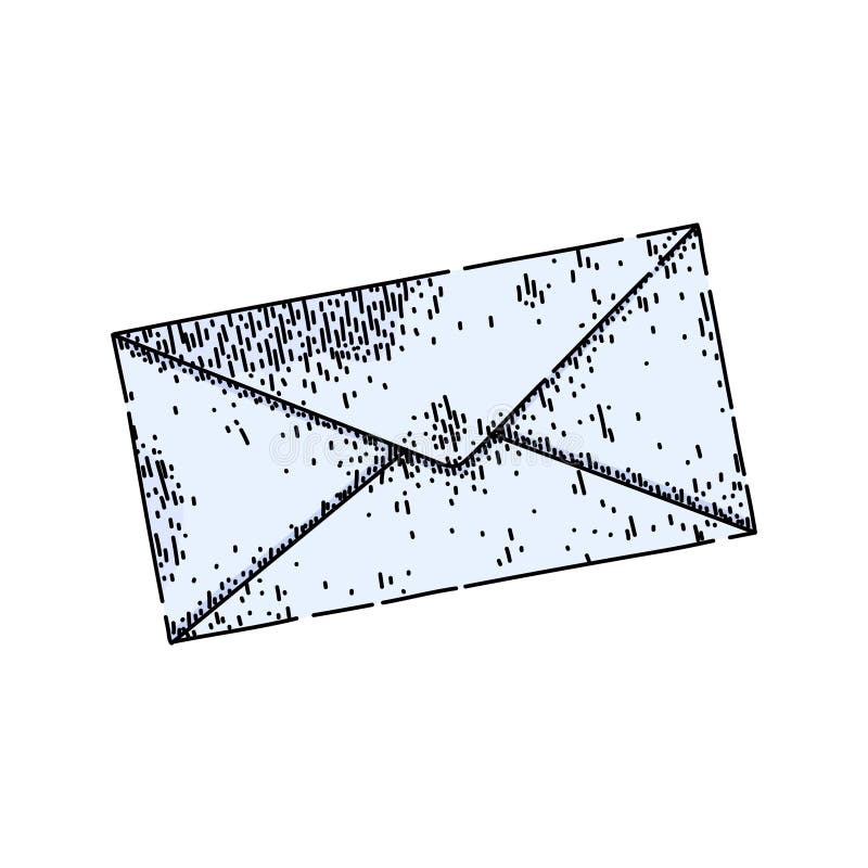 Open Mail Paper Sketch Hand Drawn Vector Stock Illustration ...