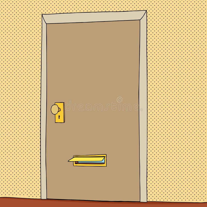 Open Mail Slot in Door stock vector. Illustration of delivery - 46776790