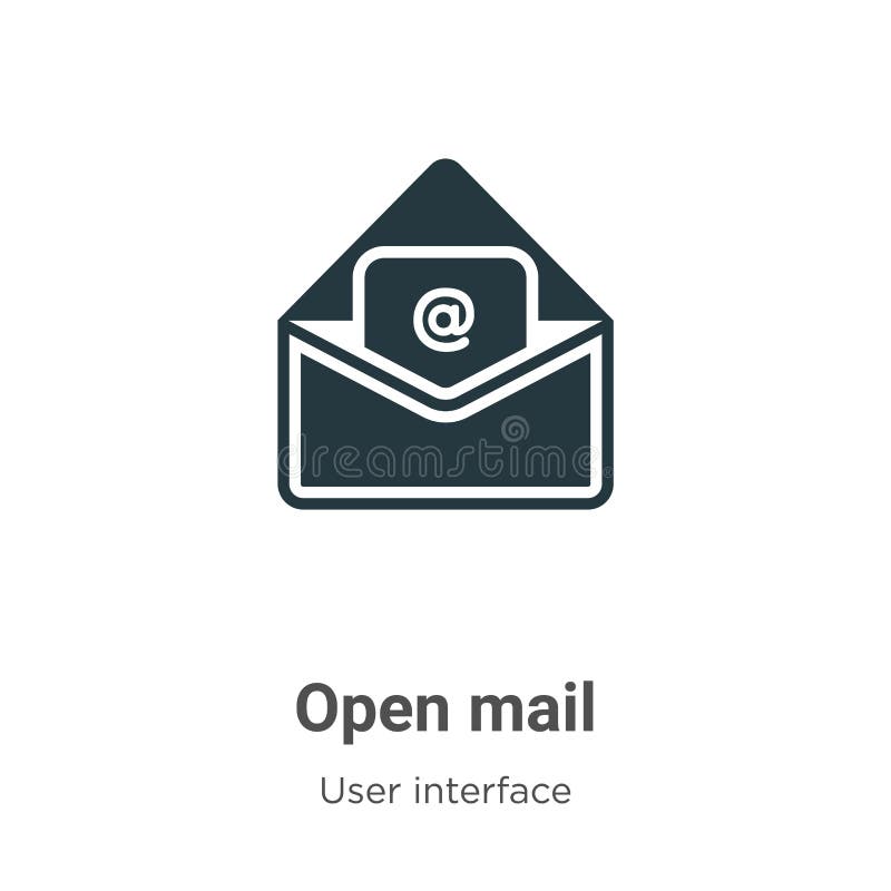 Open Mail Vector Icon on White Background. Flat Vector Open Mail Icon ...