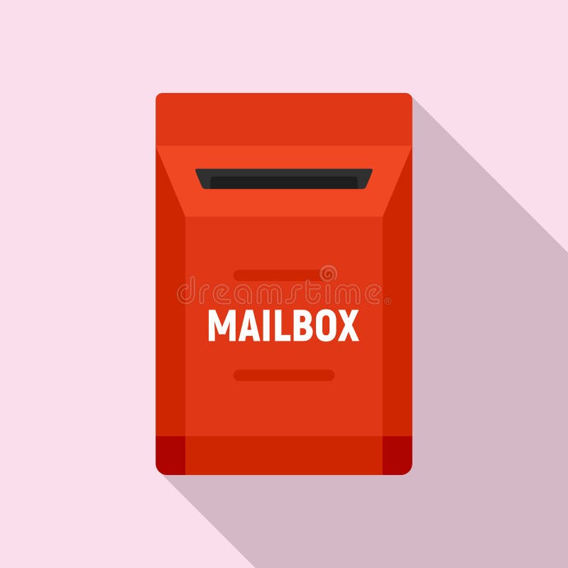 Open Mailbox Icon, Flat Style Stock Vector - Illustration of mailbox ...