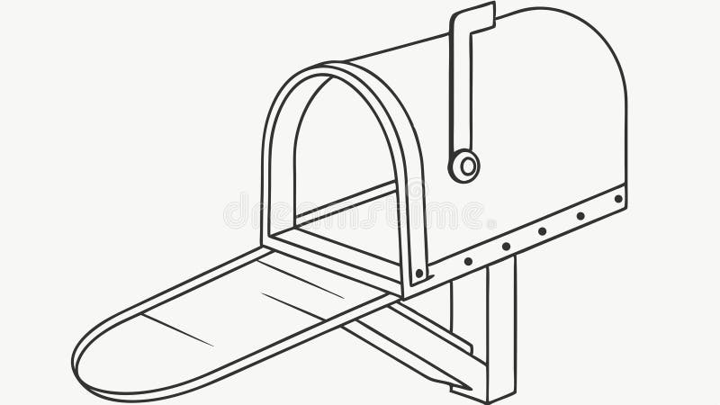 Open Mailbox Ready for Mail, Communication Vector Line Art Icon, Vector ...