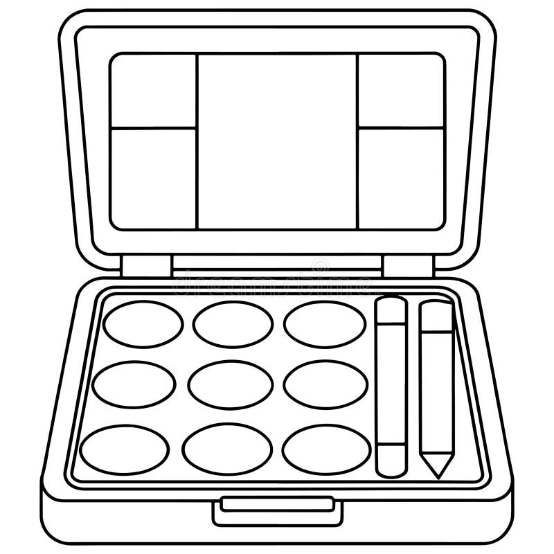 Open Makeup Palette Design Eyeshadow Pencil Beauty Cosmetic Kit Stock ...