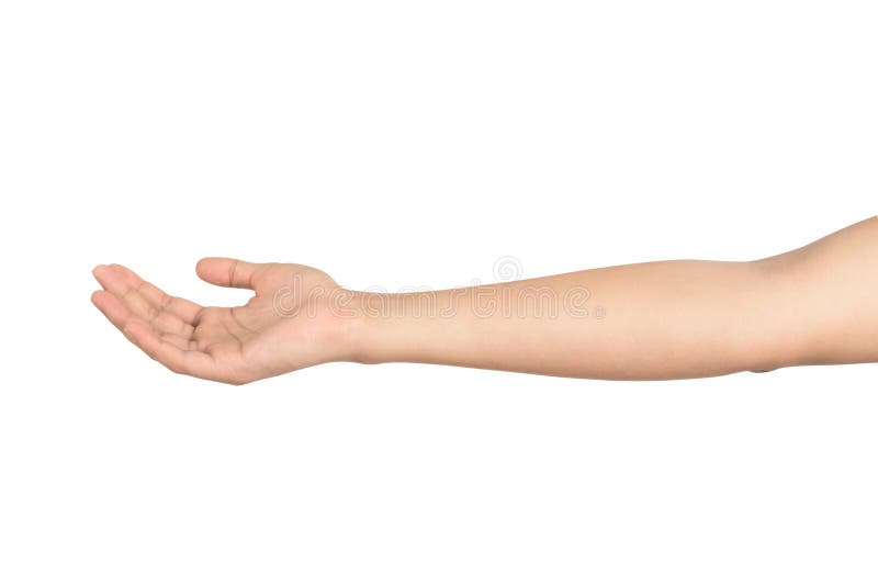 Open Male Hand Isolated on White Stock Image - Image of isolated ...