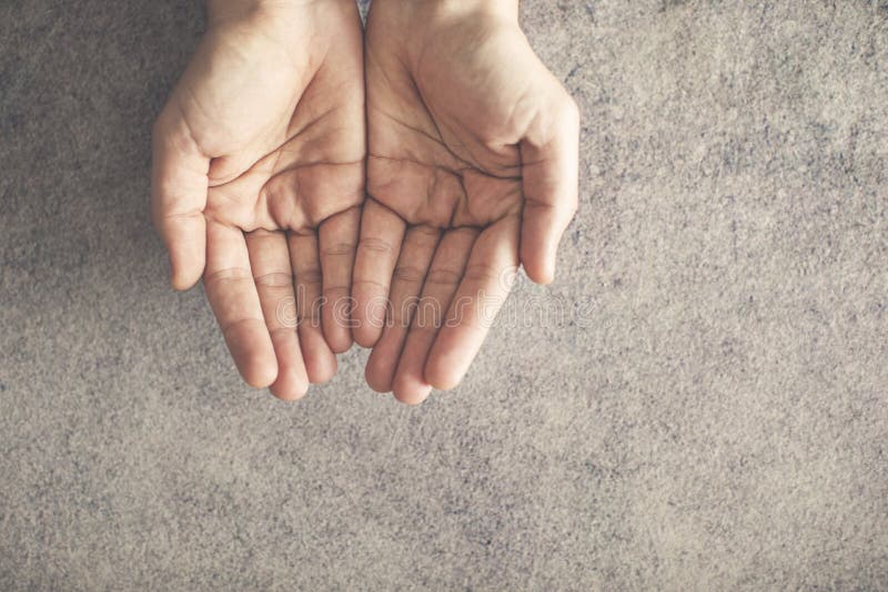 Open Male Hands High Angle View Stock Image - Image of male, high ...