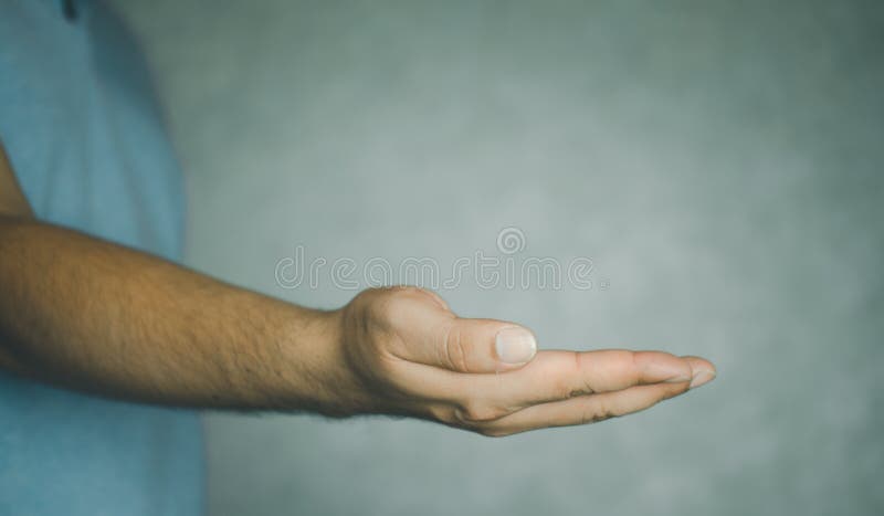 Open Man Hand Showing Something Stock Image - Image of male ...