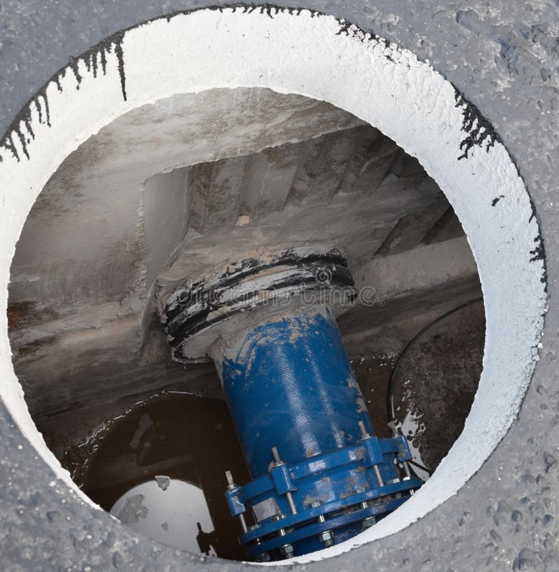 Open Manhole in the Concrete Block Stock Photo - Image of industrial ...