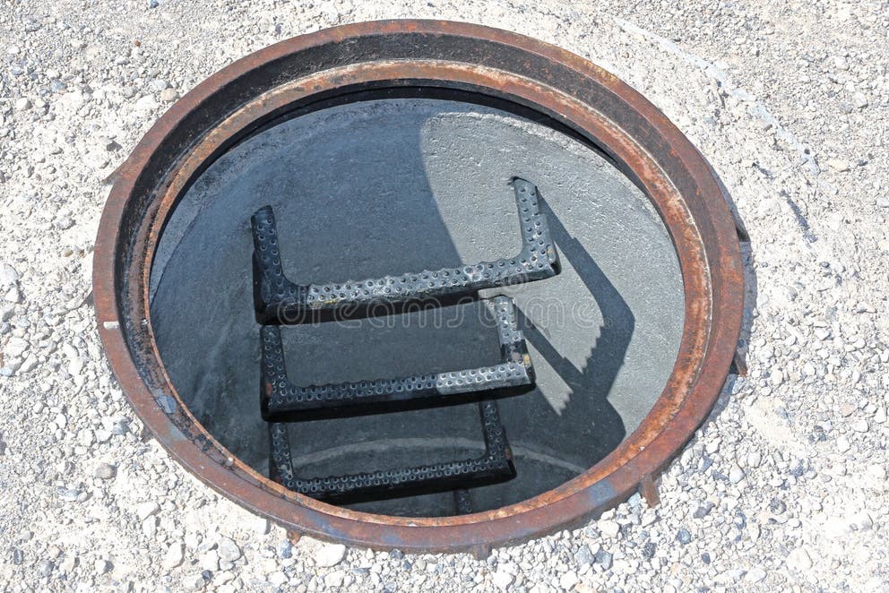Open manhole without cover stock photo. Image of manhole - 59898020