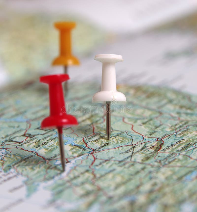 Pins in map stock image. Image of paper, street, index - 41109283