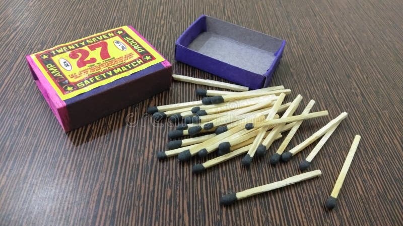 Open Matchbox and Scattered so Many Matchstick on the Computer Table ...