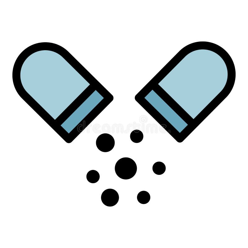 Open Capsule Pill Icon Color Outline Vector Stock Vector - Illustration ... Open Capsule Pill Icon Color Outline Vector Stock Vector - Illustration ...