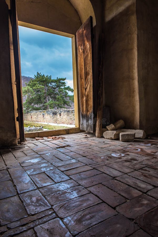 Open medieval gate stock image. Image of landmark, medieval - 85572769