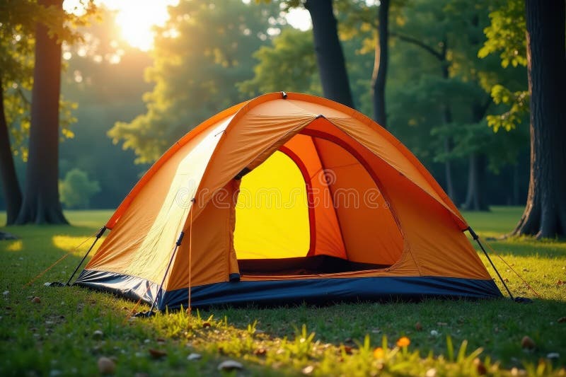 Open Medium Sized Tourist Tent, Camping Setup, Holiday, Equipment ...